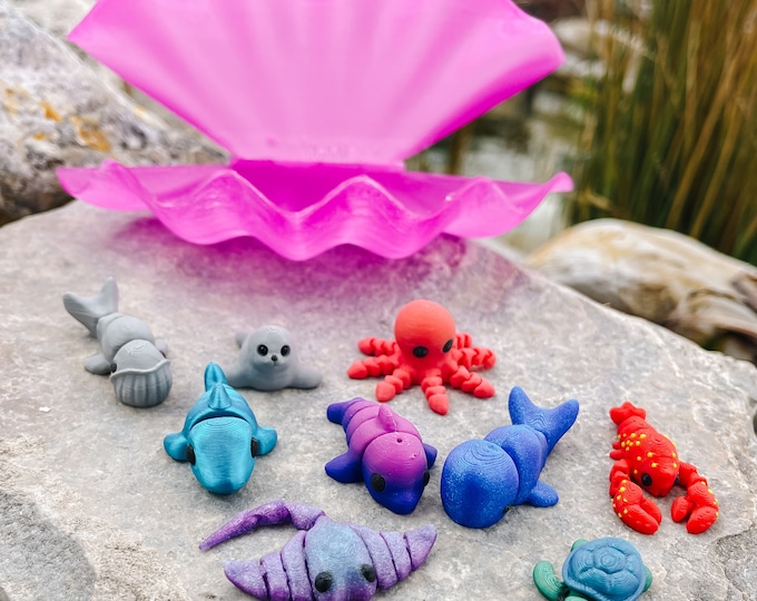 Mini Ocean Playset Ocean Animals Ocean Toys Minis 3D Printed Minis ...