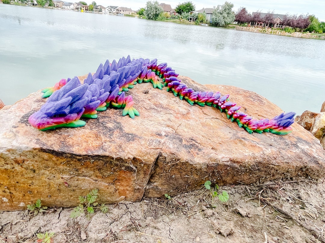 Gemstone Dragon | Multicolor | Articulated Dragon | Long Dragon | 3D ...