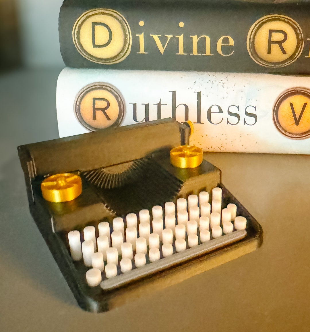 Mini Typewriter Replica: Divine Rivals Bookshelf Decor - Etsy