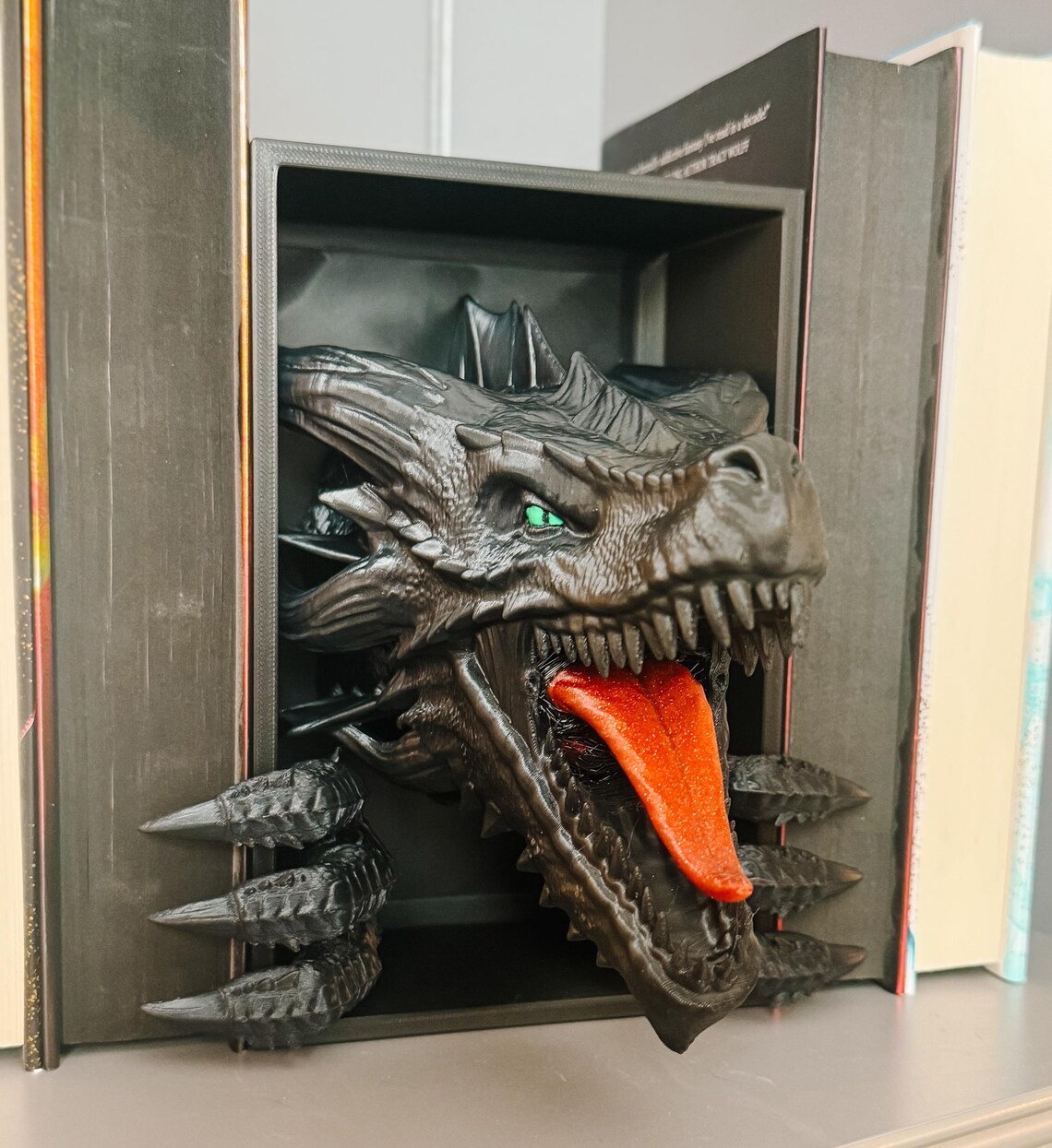 Awakening Dragon Book Nook Bookshelf Decor - Etsy