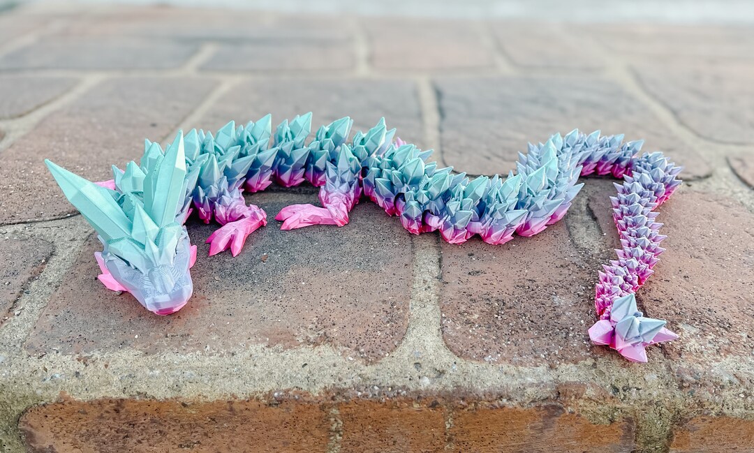 Crystal Dragon | Multicolor | Articulated Dragon | Long Dragon | 3D ...