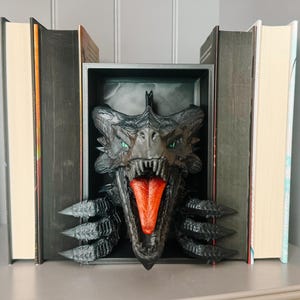 Awakening Dragon Book Nook | Book Nook | Book Shelf Decor | Dragon Book ...