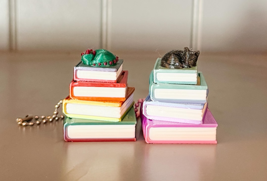 Rainbow Mini Book Stack Fidget Keychain: Bookish Clicker Toy - Etsy