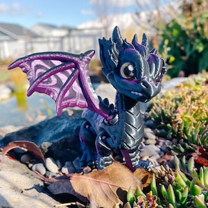 Purple 3D Printed Dragon - Etsy