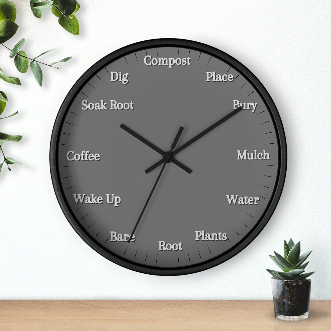 Clock Gardening She Shed Wall Art Garden Bare Root Plants Clock Decor ...