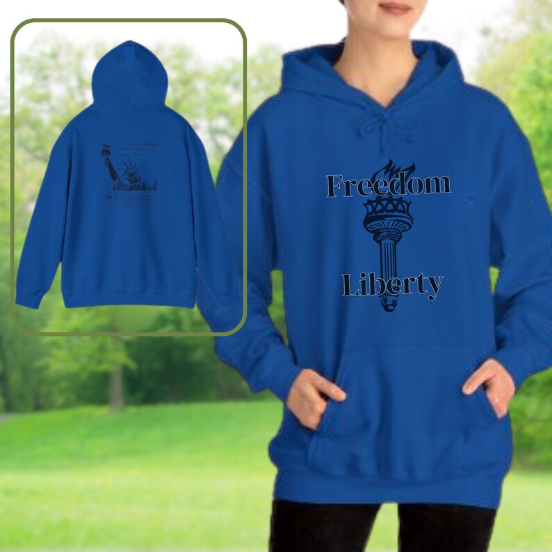 Hoodie Freedom Statue of Liberty for Her Him Two Sided Sweatshirt ...