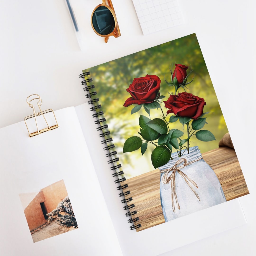 Notebook Roses Rustic Roses Notepad Journaling Note Pad Roses Garden ...