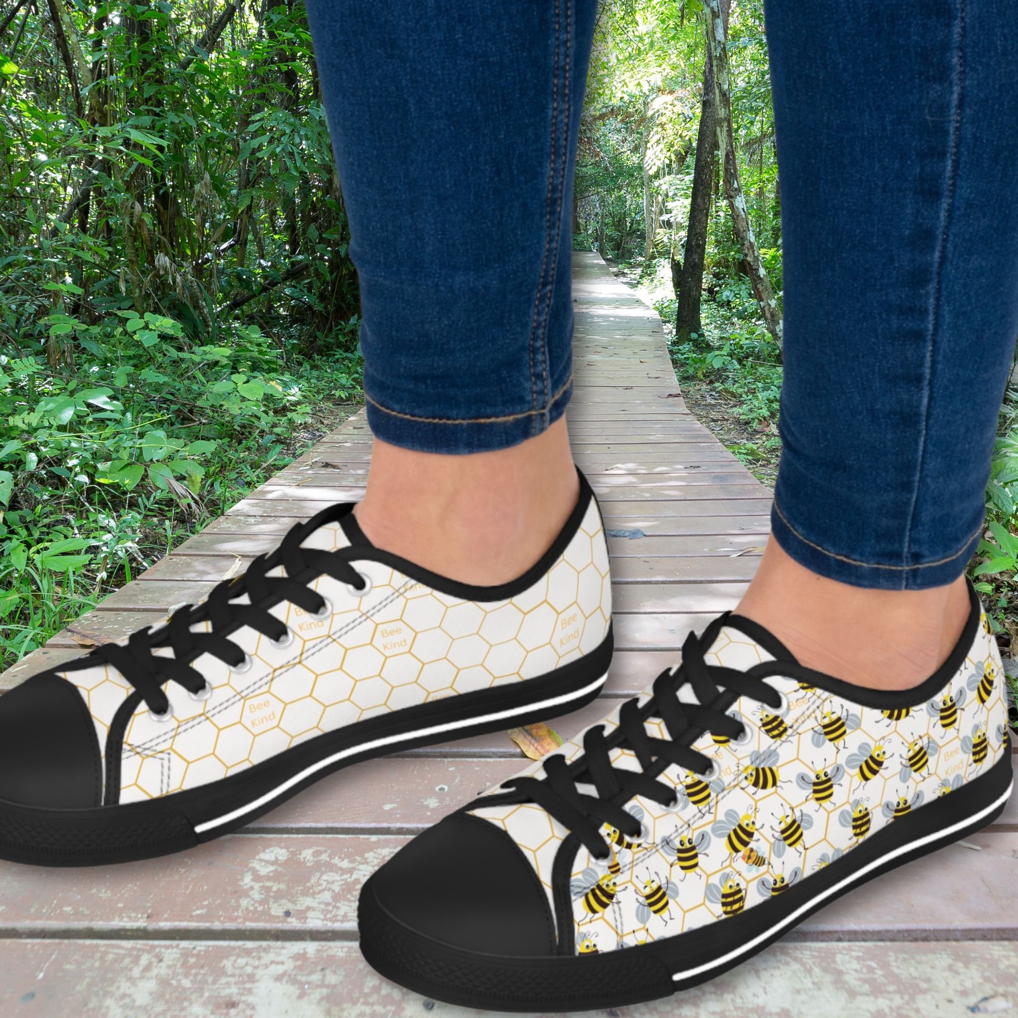 Sneakers Bee Kind Gardening Tennis Women's Low Top Bee Shoes Gardening ...