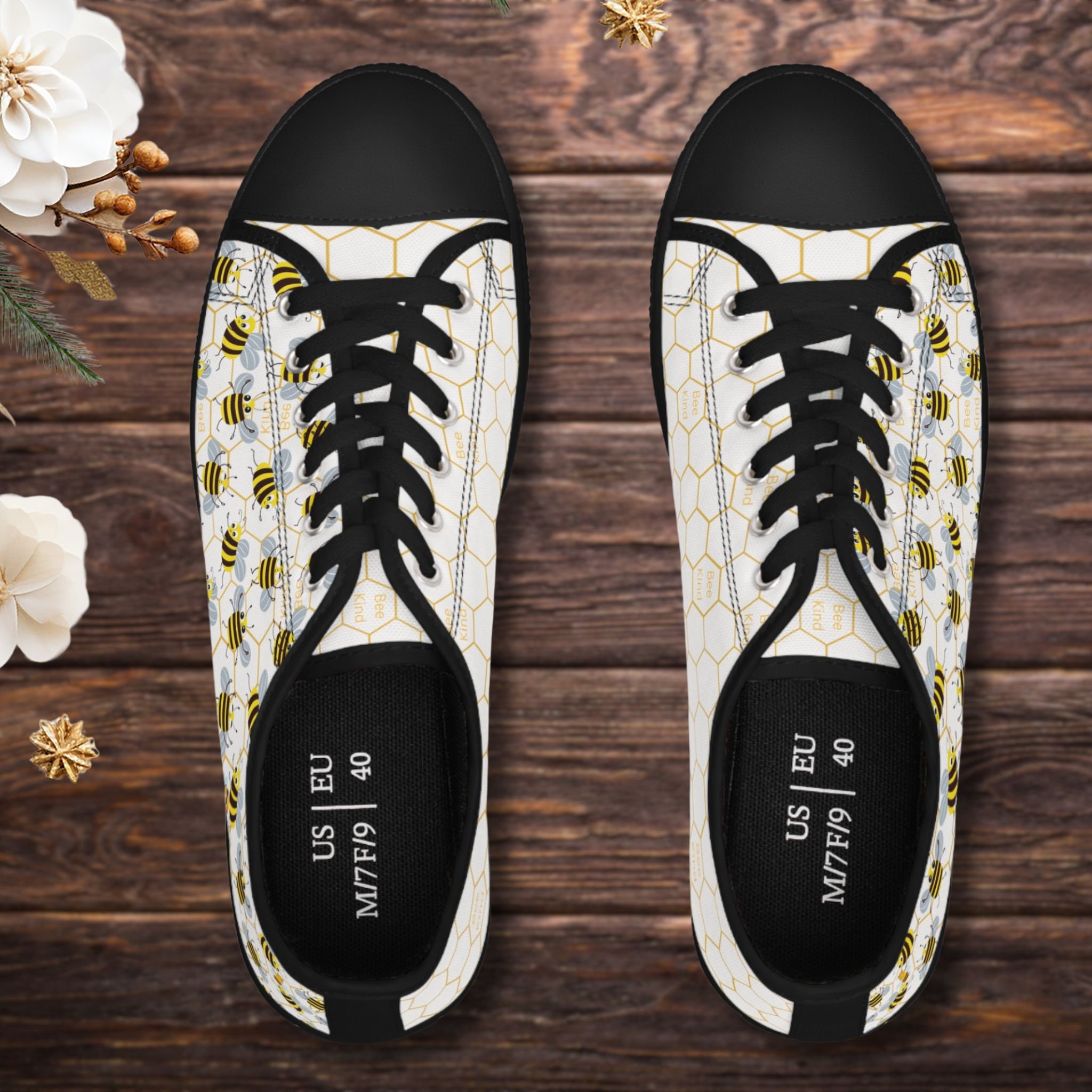 Sneakers Bee Kind Gardening Tennis Women's Low Top Bee Shoes Gardening ...