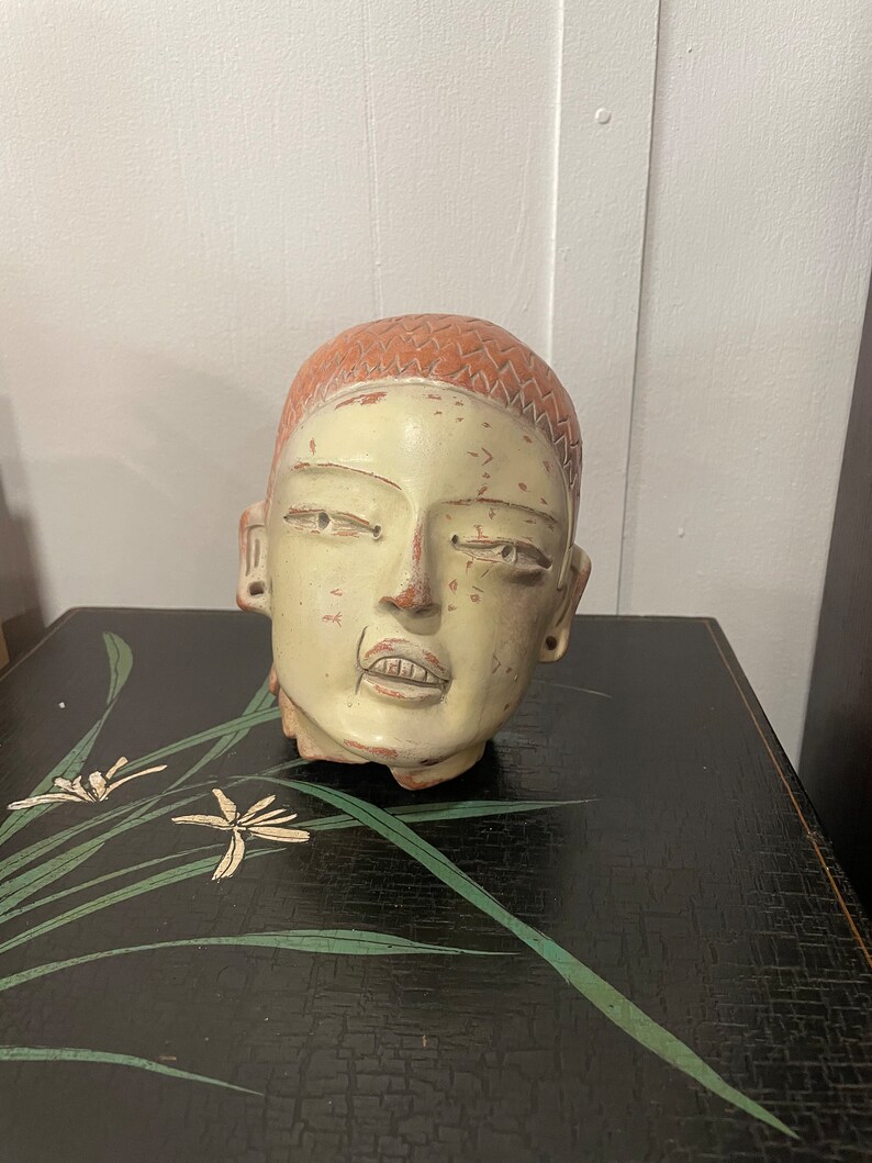 Vintage Terracotta Aztec Mexican Head Sculpture INAH MEX - Etsy