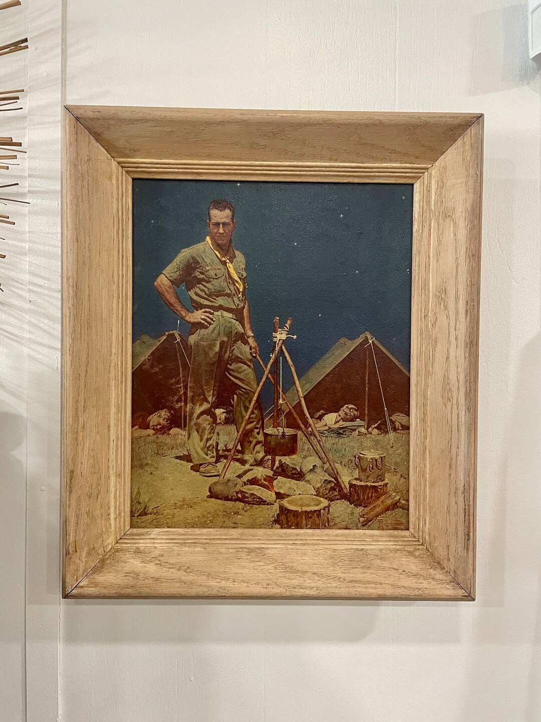 Vintage Norman Rockwell the Scoutmaster Giclee on Canvas Framed ...