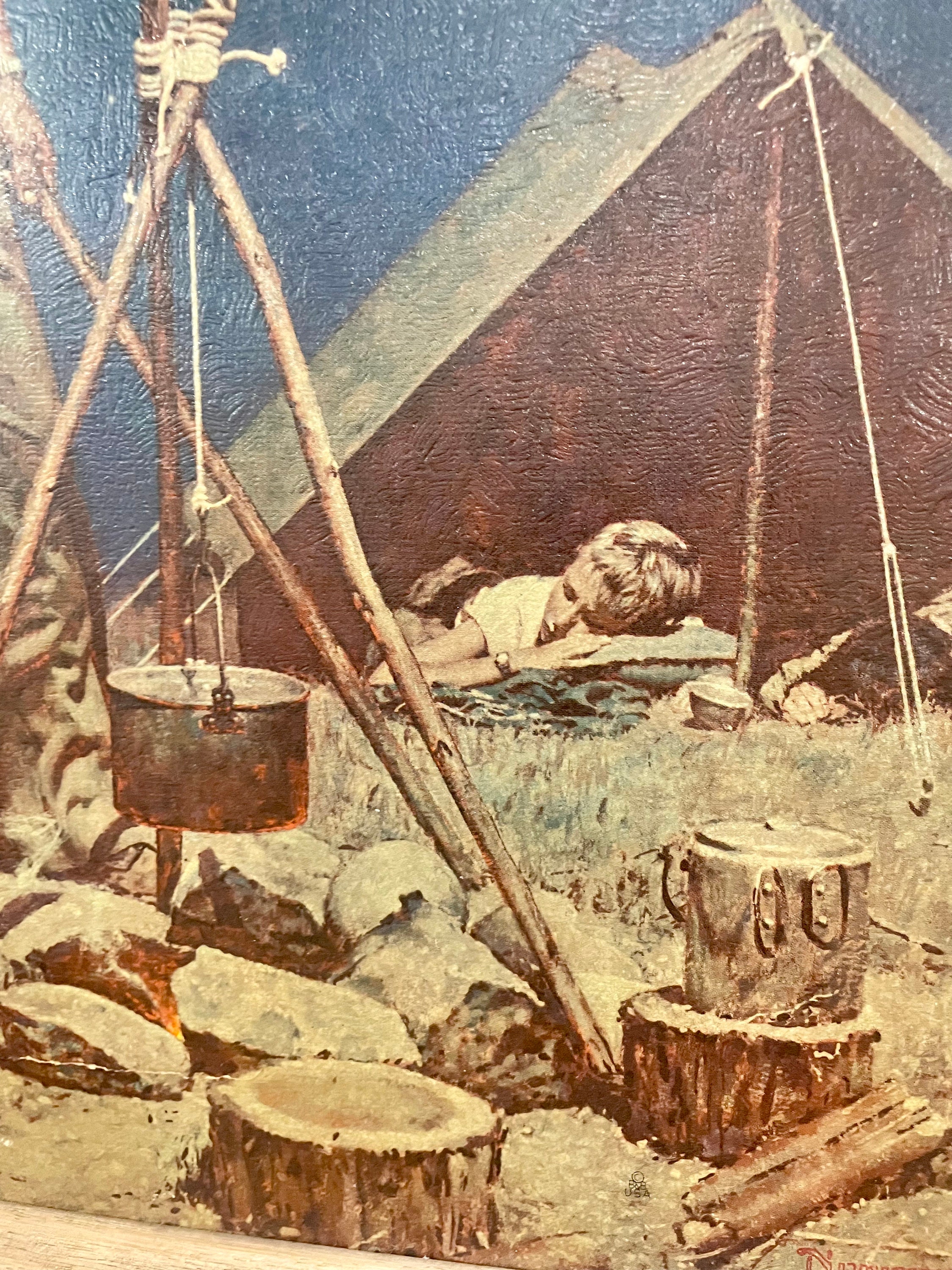 Vintage Norman Rockwell the Scoutmaster Giclee on Canvas Framed ...