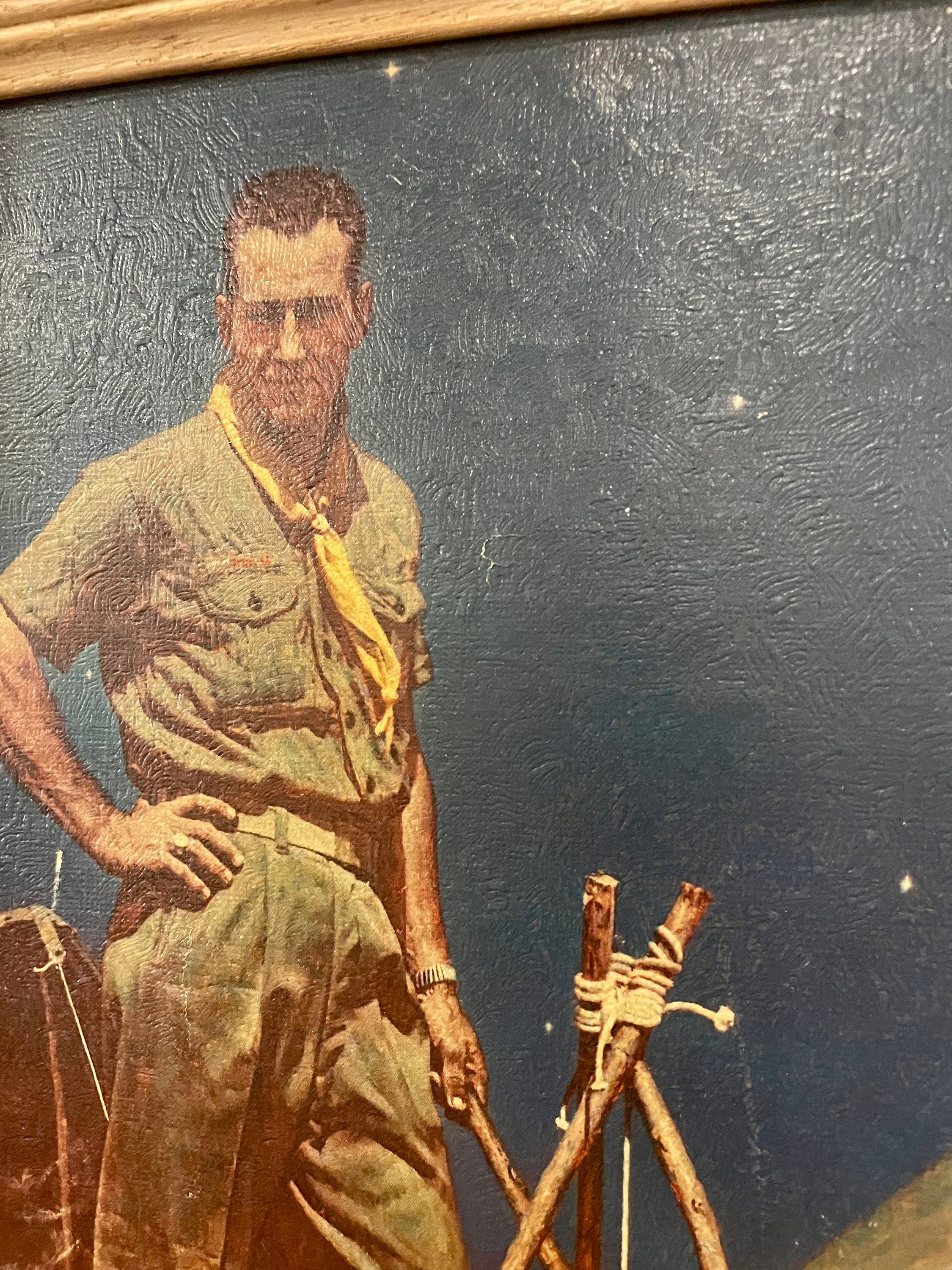 Vintage Norman Rockwell the Scoutmaster Giclee on Canvas Framed ...