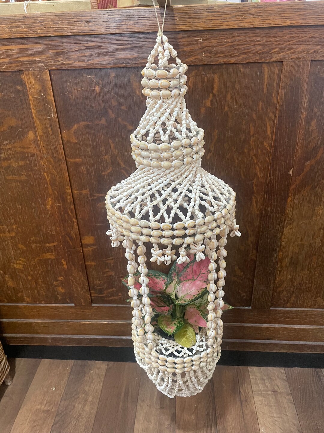 Vintage 1970s Coastal Bohemian Shell Hanging Planter - Etsy