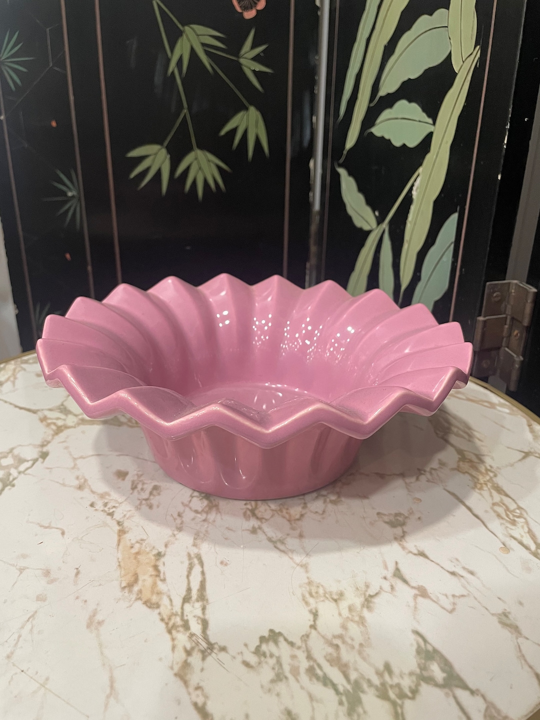 Vintage Haeger Pink Ceramic Fluted Edge Planter - Etsy