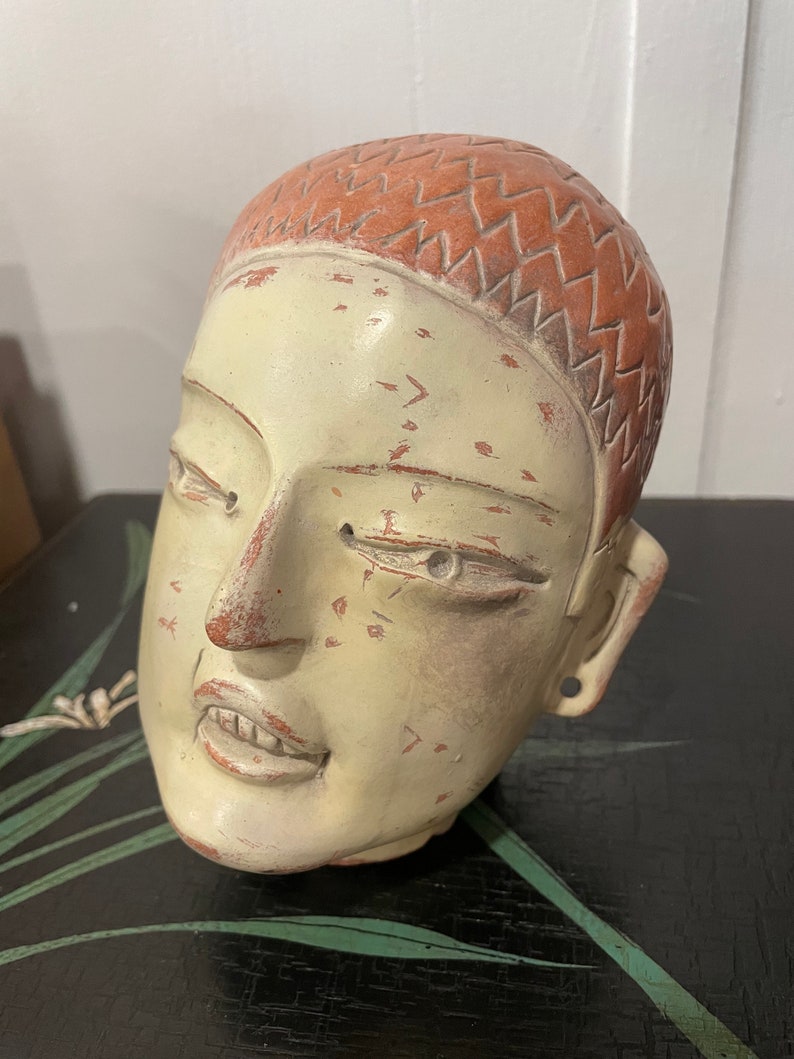 Vintage Terracotta Aztec Mexican Head Sculpture INAH MEX - Etsy