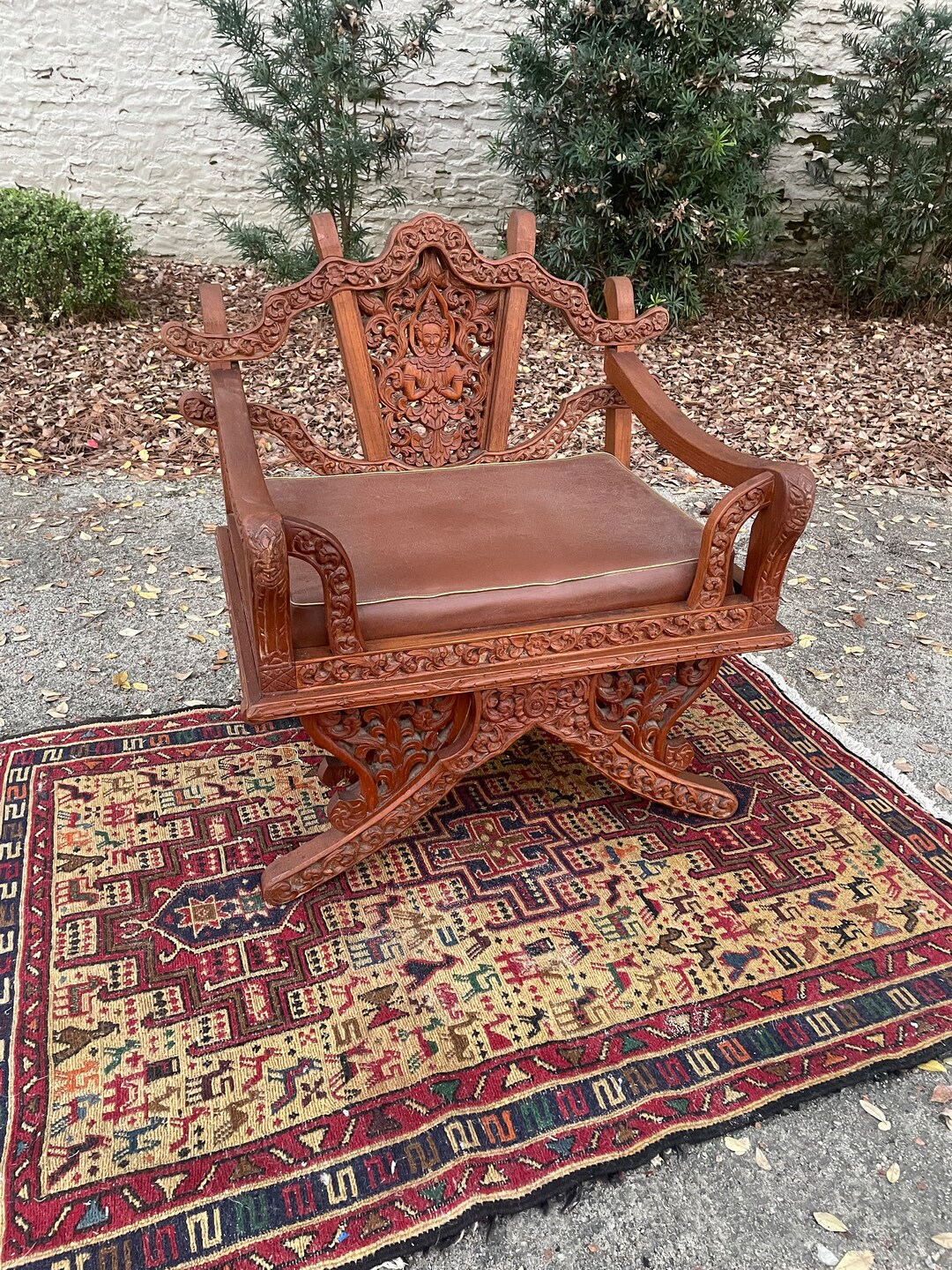 Antique Thai Hand Carved Howdah Teak Meditation Chair - Etsy