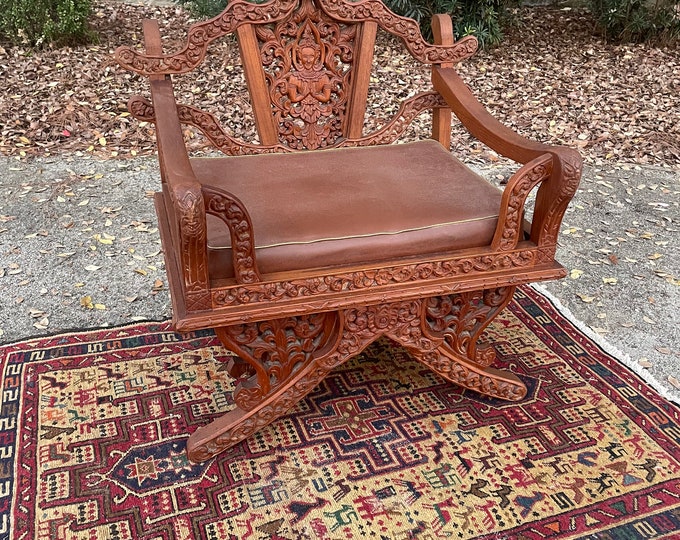 Antique Thai Hand Carved Howdah Teak Meditation Chair - Etsy