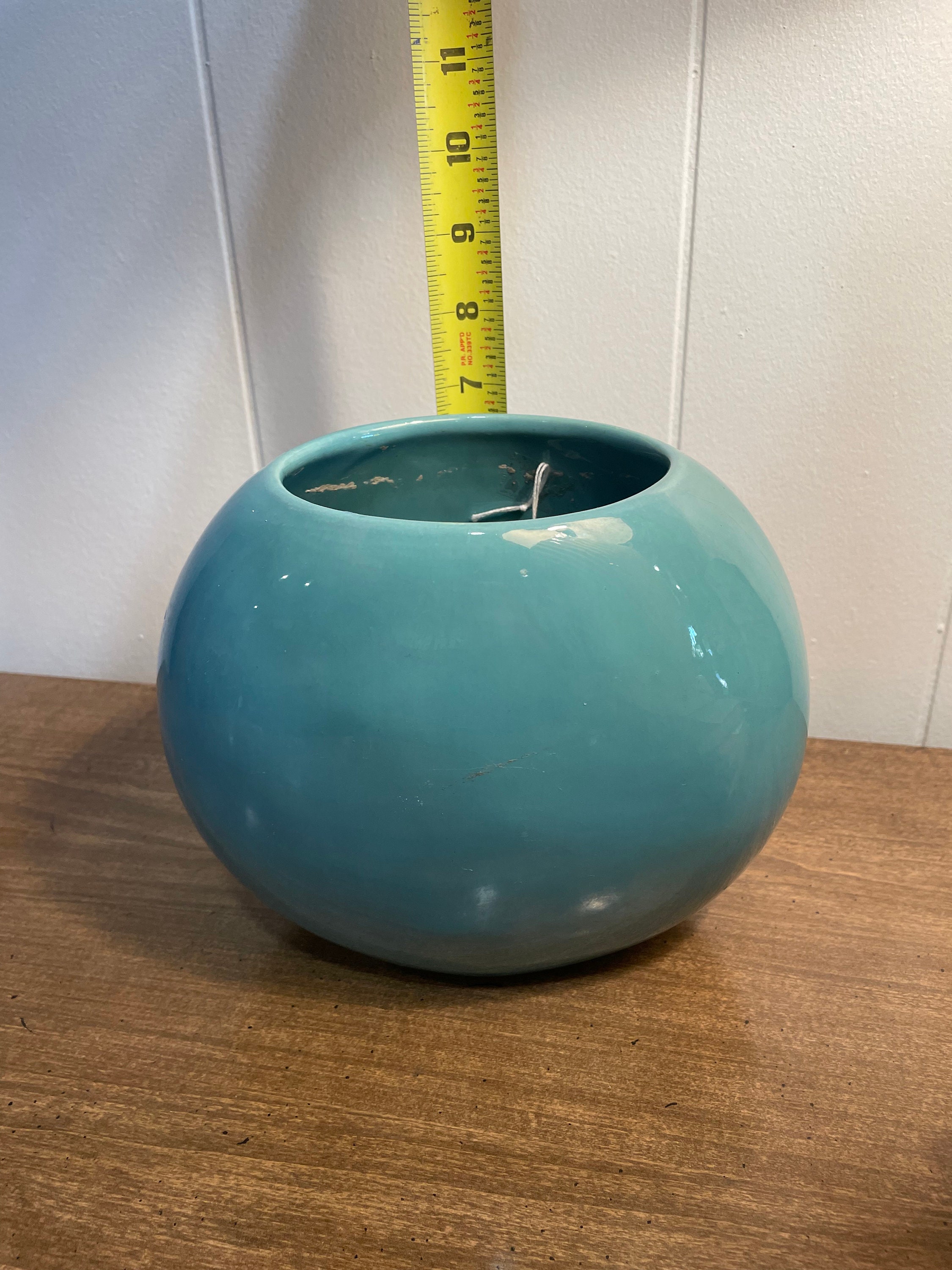Vintage Hall House Cyan Blue Ceramic Planter Rounded Vase - Etsy