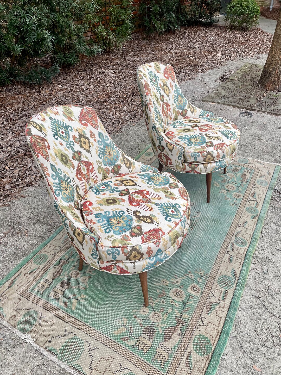 Reupholstered MCM Chair Pair With Tapered Legs - Etsy