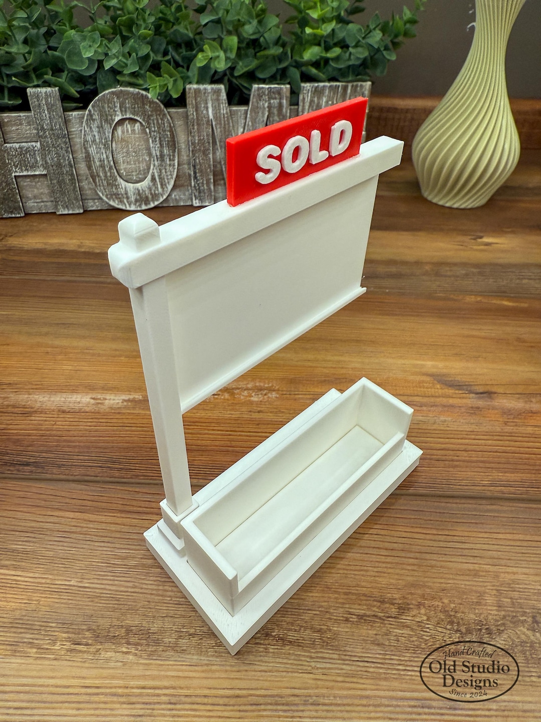 Realtor Business Card Holder: 3D Printed Real Estate Sign Desk Display ...