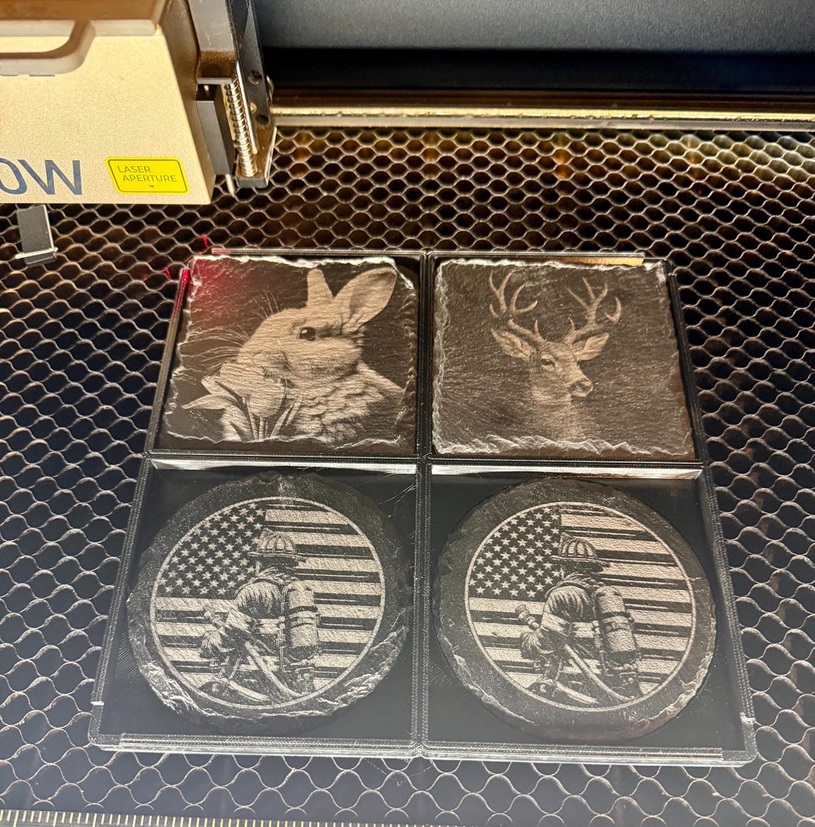 Laser Engraving Jig: Slate Coaster Holder, Round & Square - Etsy