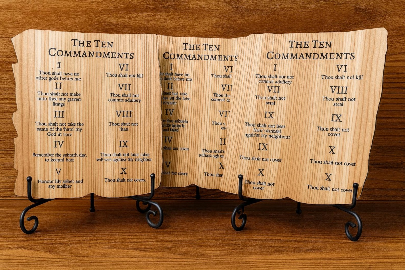 Laser Engraved Cedar Ten Commandments Plaque – Handmade Christian Home ...