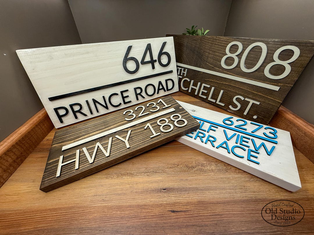 Personalized Pine Wood Door Address Sign – Custom House Numbers - Etsy