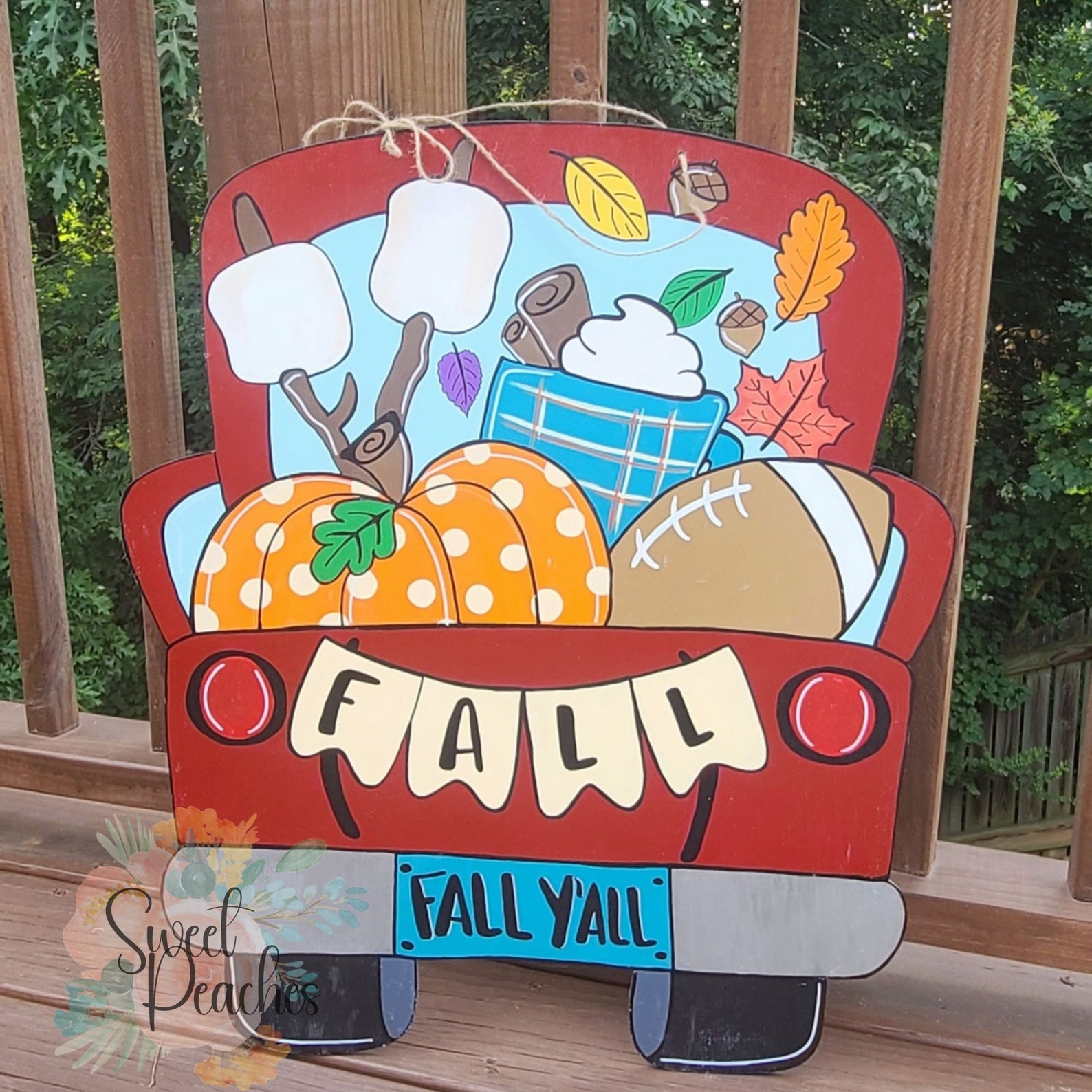 Fall Truck Door Hanger, Pumpkin Sign, Football Sign, Everything Fall ...