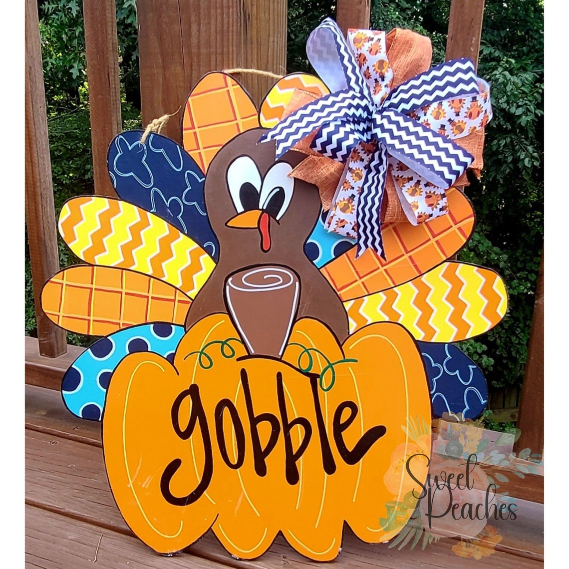 Turkey Sign, Sign for Thanksgiving, Fall Door Hanger, Door Hanger, Wood ...