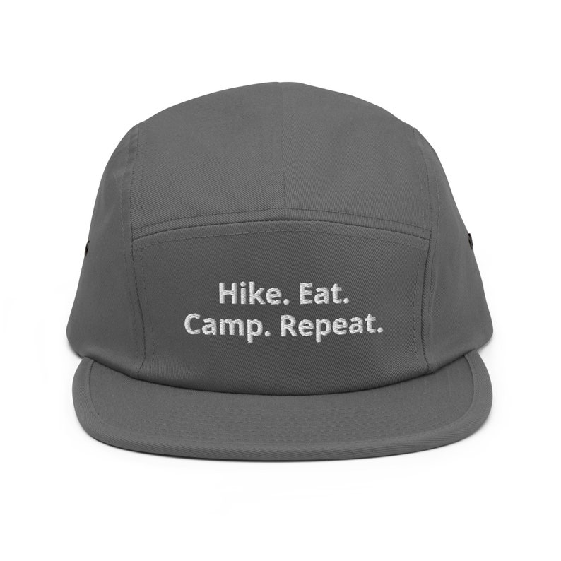 Hike, Eat, Camp, Repeat Five Panel Hat | Hiking, Backpacking Theme ...