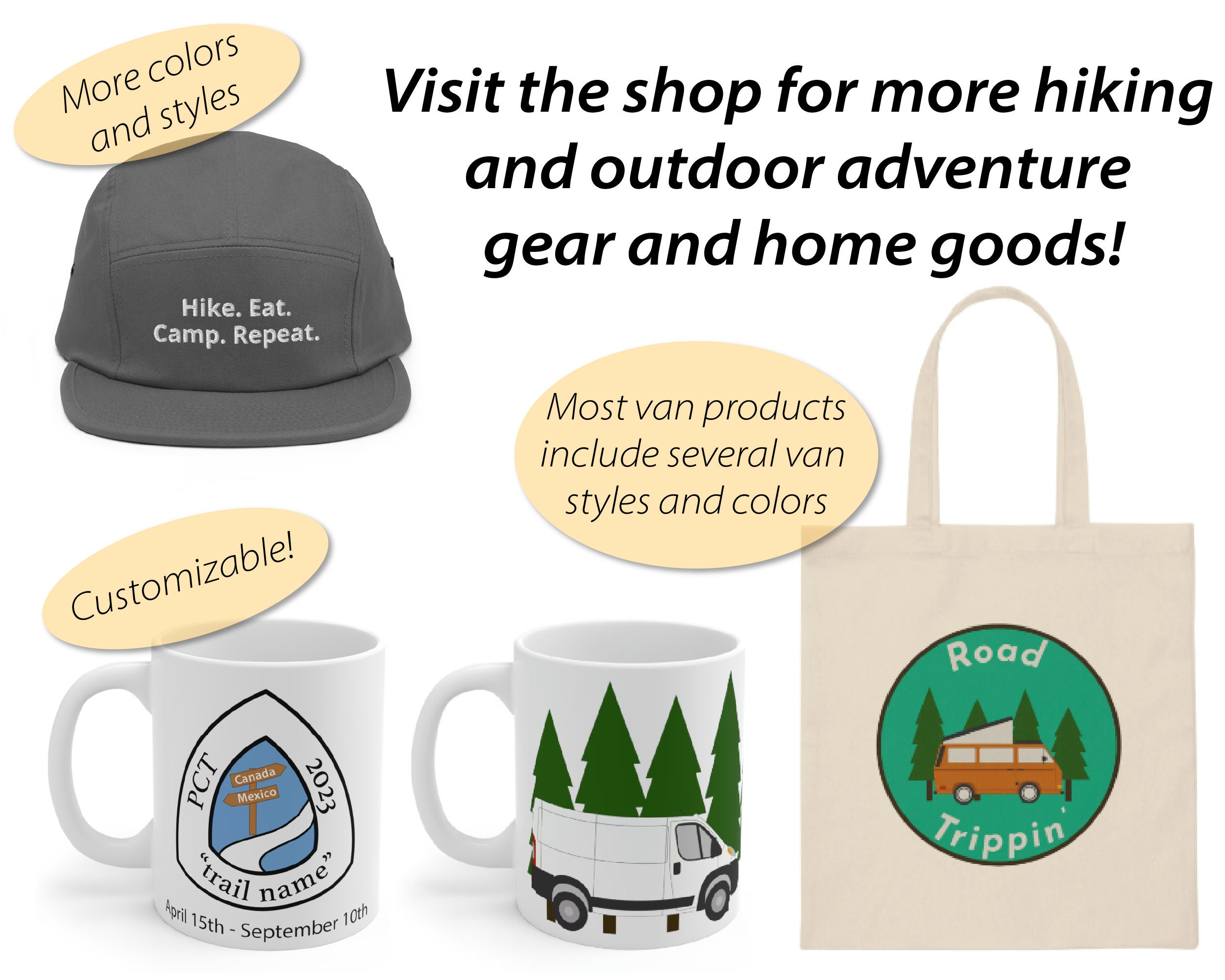 Hike, Eat, Camp, Repeat Five Panel Hat | Hiking, Backpacking Theme ...