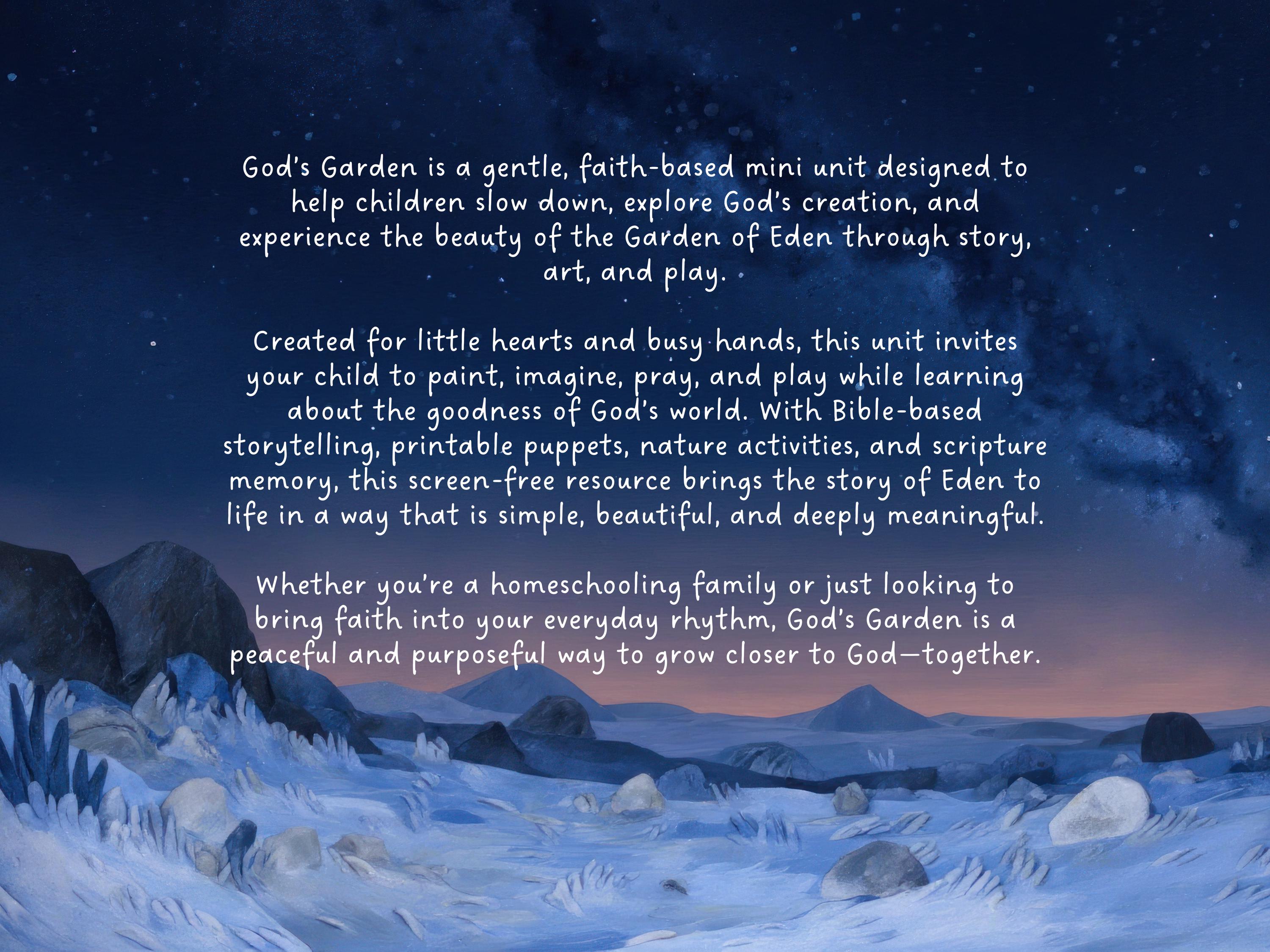 God’s Garden Bible Unit Study for Kids Christian Homeschool Printable ...