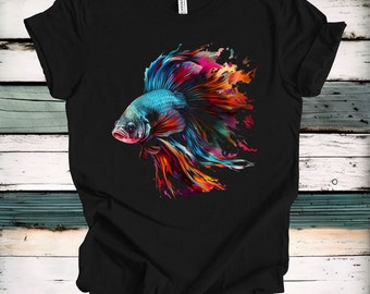 Hand-drawn Betta Fish T-shirt for Women. Personalized Gift, Ready to ...