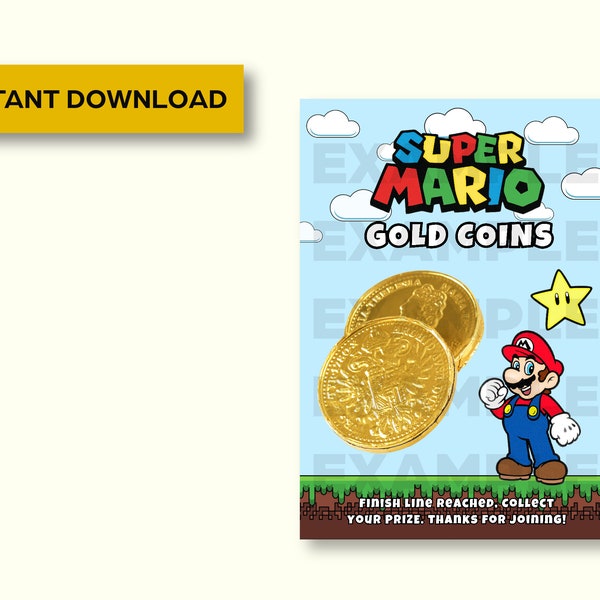Super Mario Gold Coin Printable - Etsy