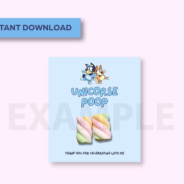 Bluey Unicorse Favor - Etsy