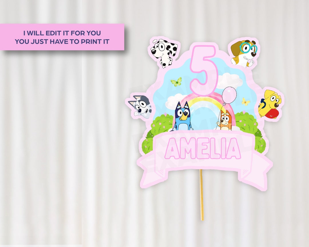 Bluey Party Favors Bluey Cake Toppers Printable Bluey Toppers - Etsy Canada