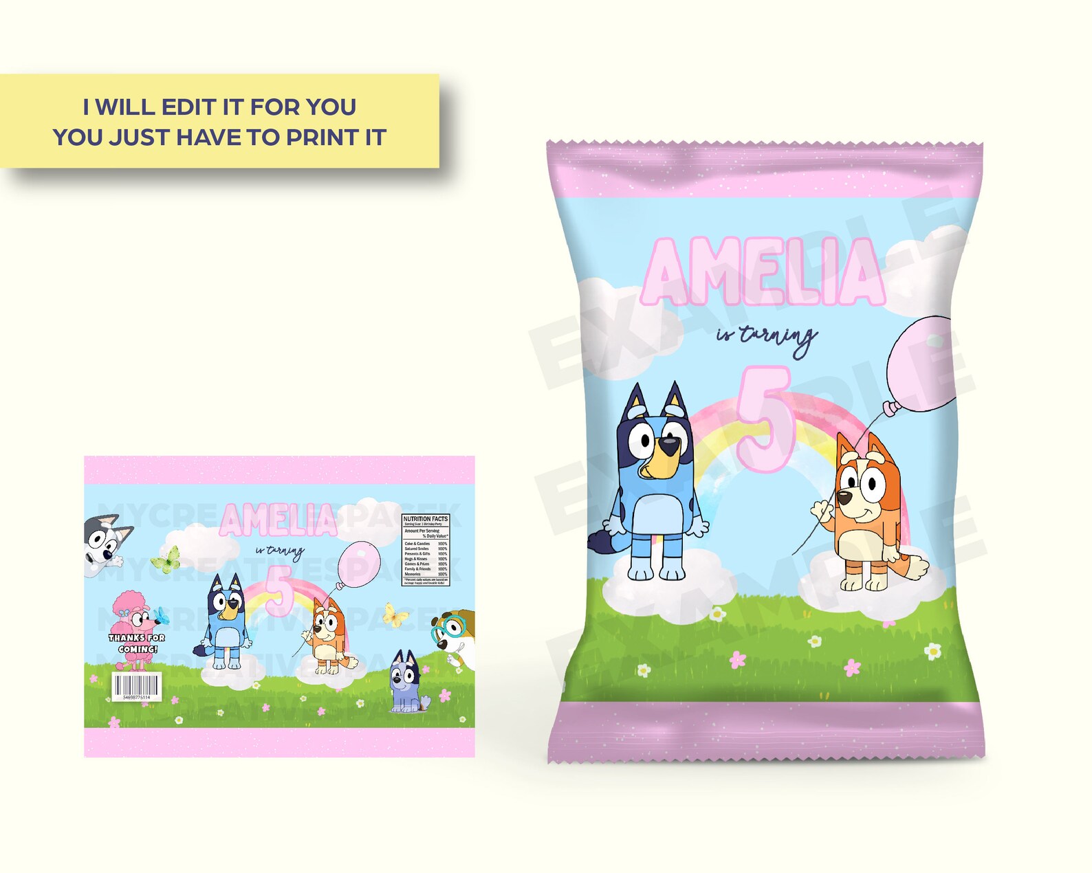 Bluey Party Favors Bluey Chip Bag Label Printable Bluey Chip - Etsy UK