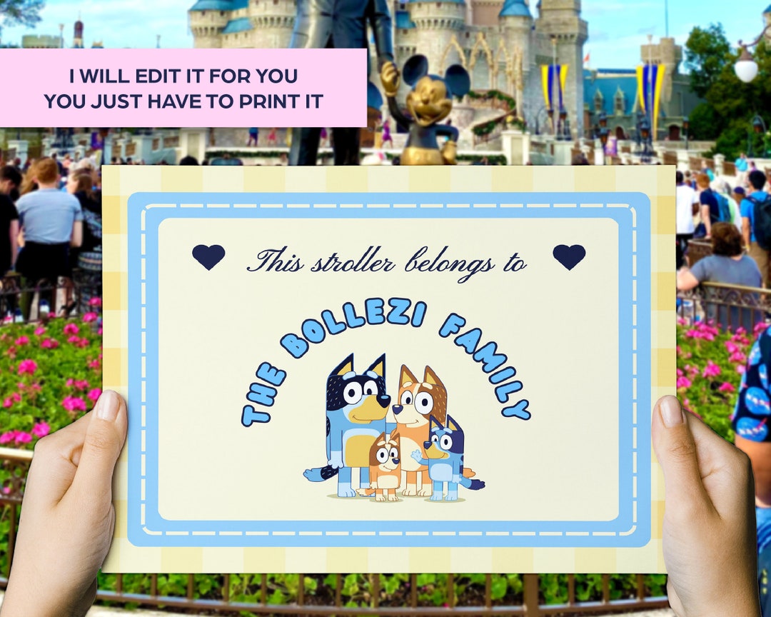 Buy Bluey Stroller Family Sign Printable Disneystroller Sign Online in ...