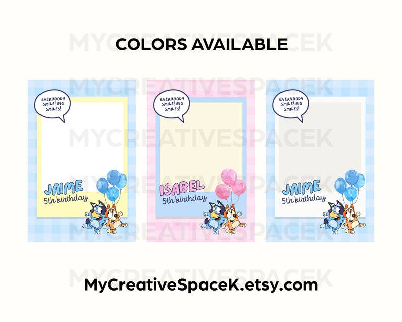 Bluey Birthday Photo Booth Bluey Party Favors Printable - Etsy