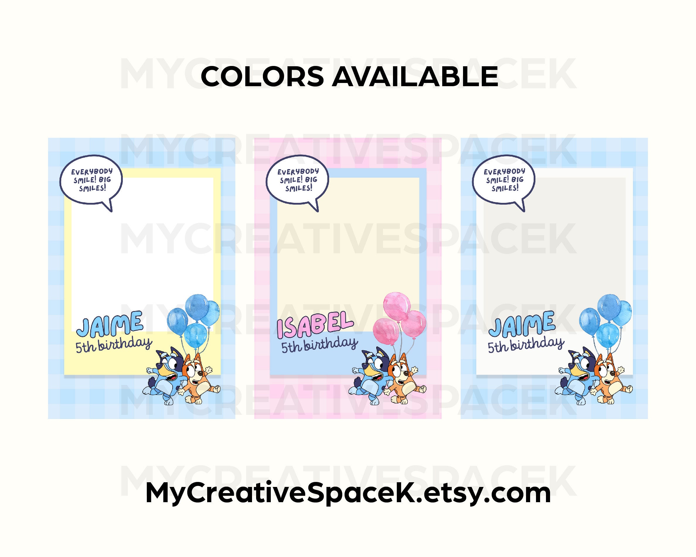 Editable Printable Bluey Birthday Photo Booth Frame Bingo - Etsy Hong Kong