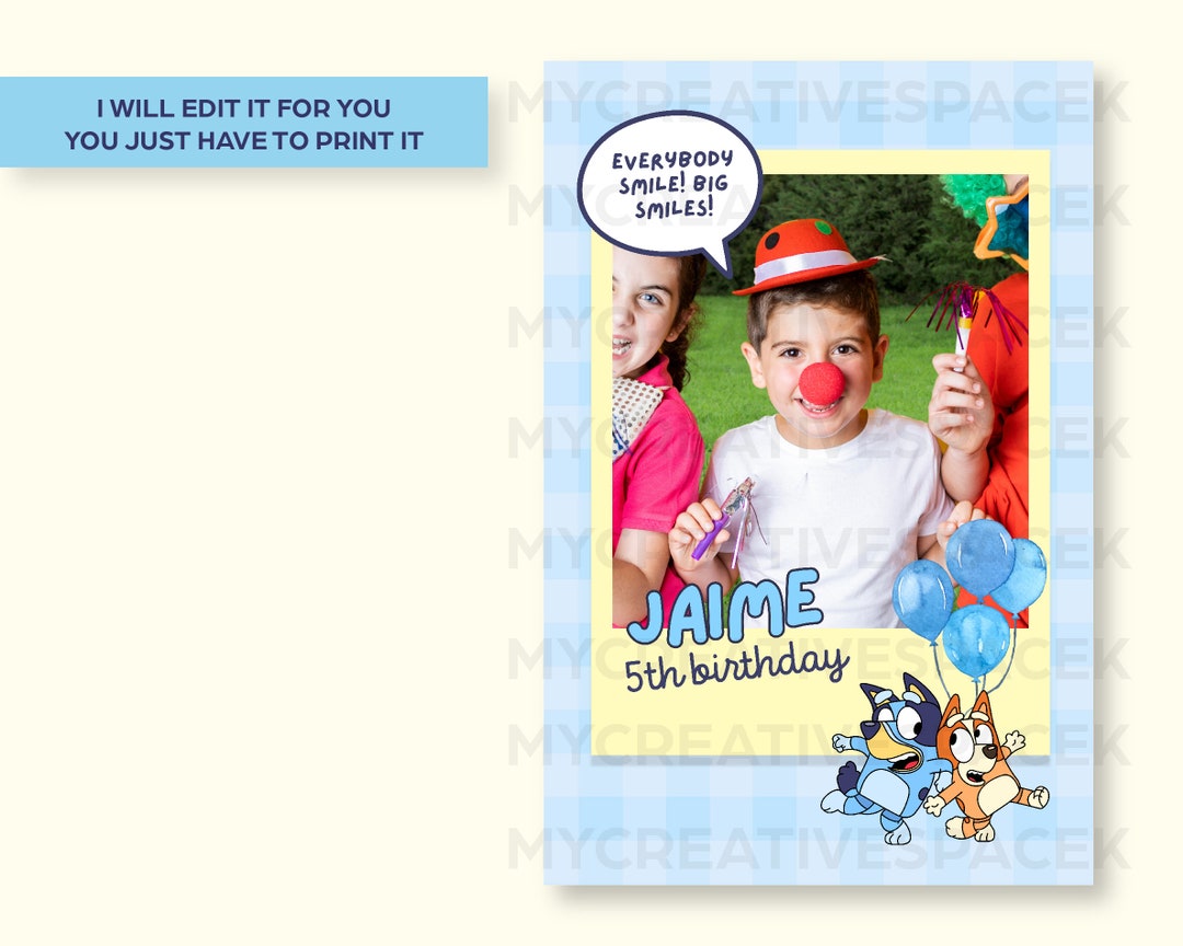 Bluey Birthday Photo Booth Bluey Party Favors Printable - Etsy
