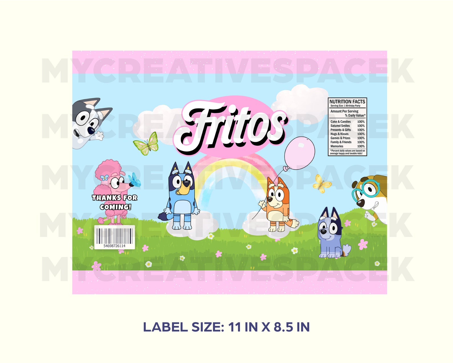 Bluey Party Favors Bluey Chip Bag Label Printable Bluey Chip - Etsy