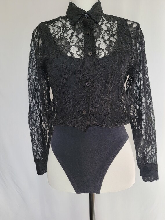 Vintage black button front - Gem