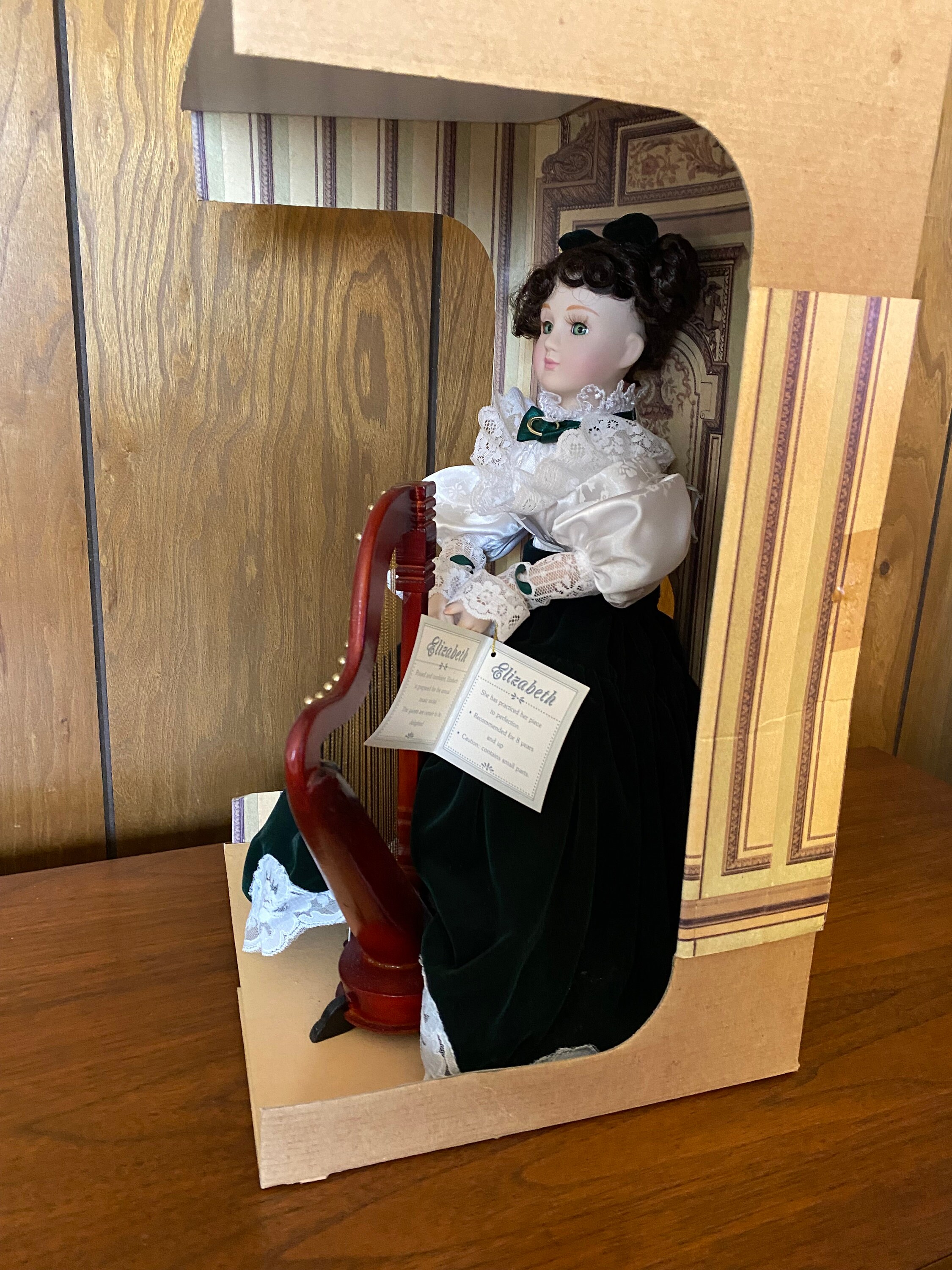 Victorian Symphony Genuine Porcelain Musical Doll With Harp - Etsy