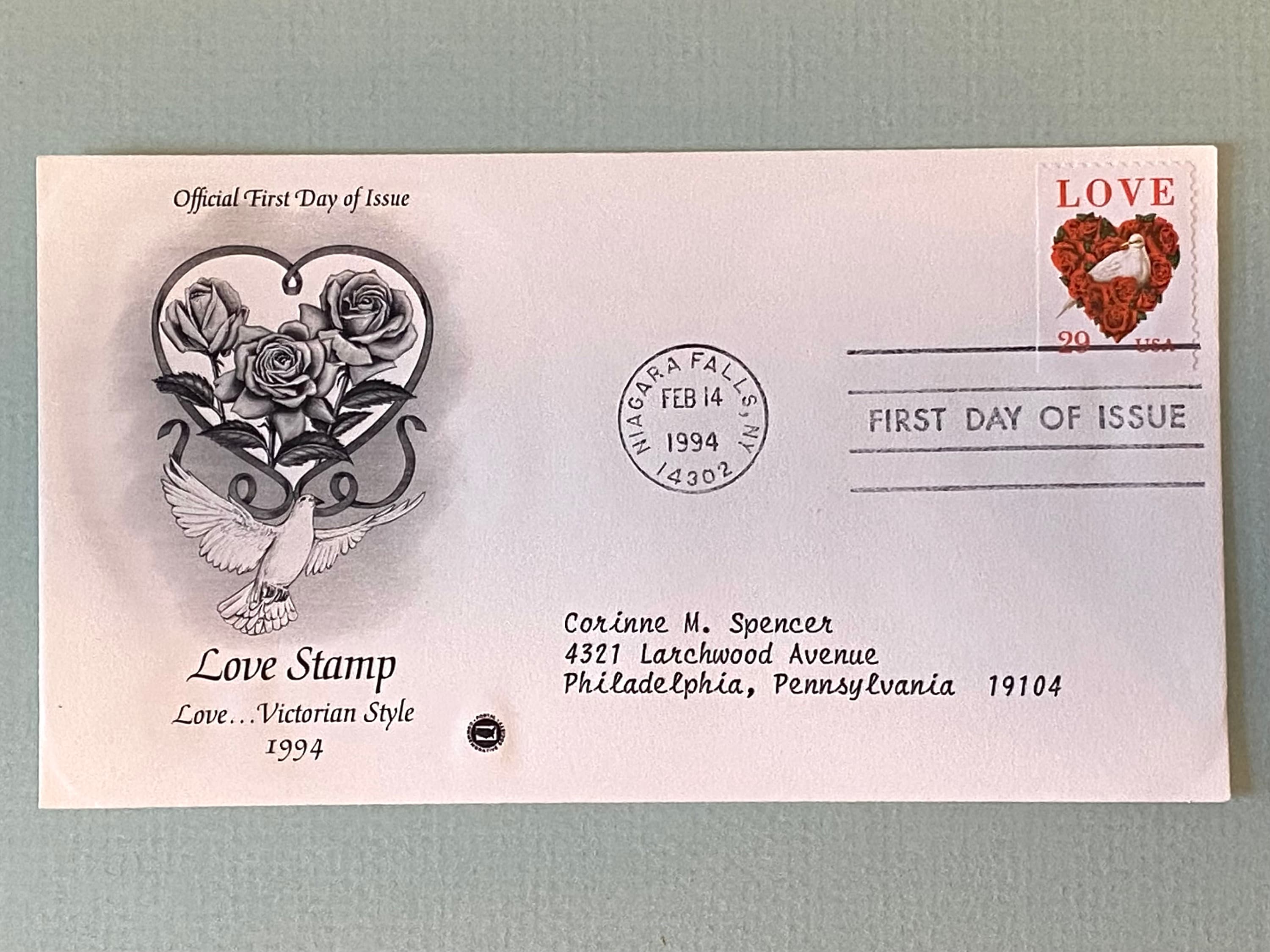 90s LOVE Stamps First Day Covers Stamped Envelopes Set of 5 vintage ...