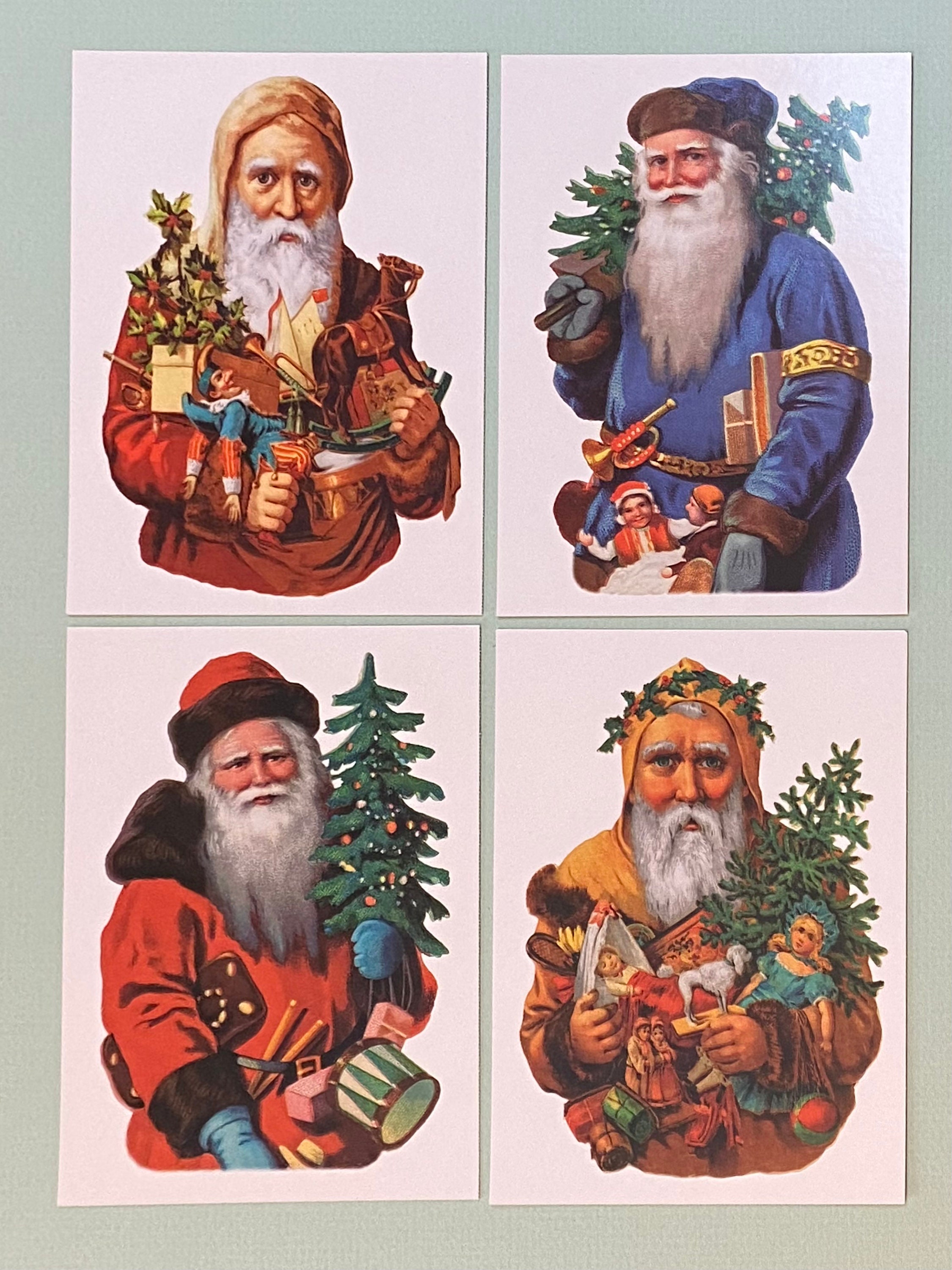 Vintage Unused Old World Santa Postcards - Add More Postage to Mail ...