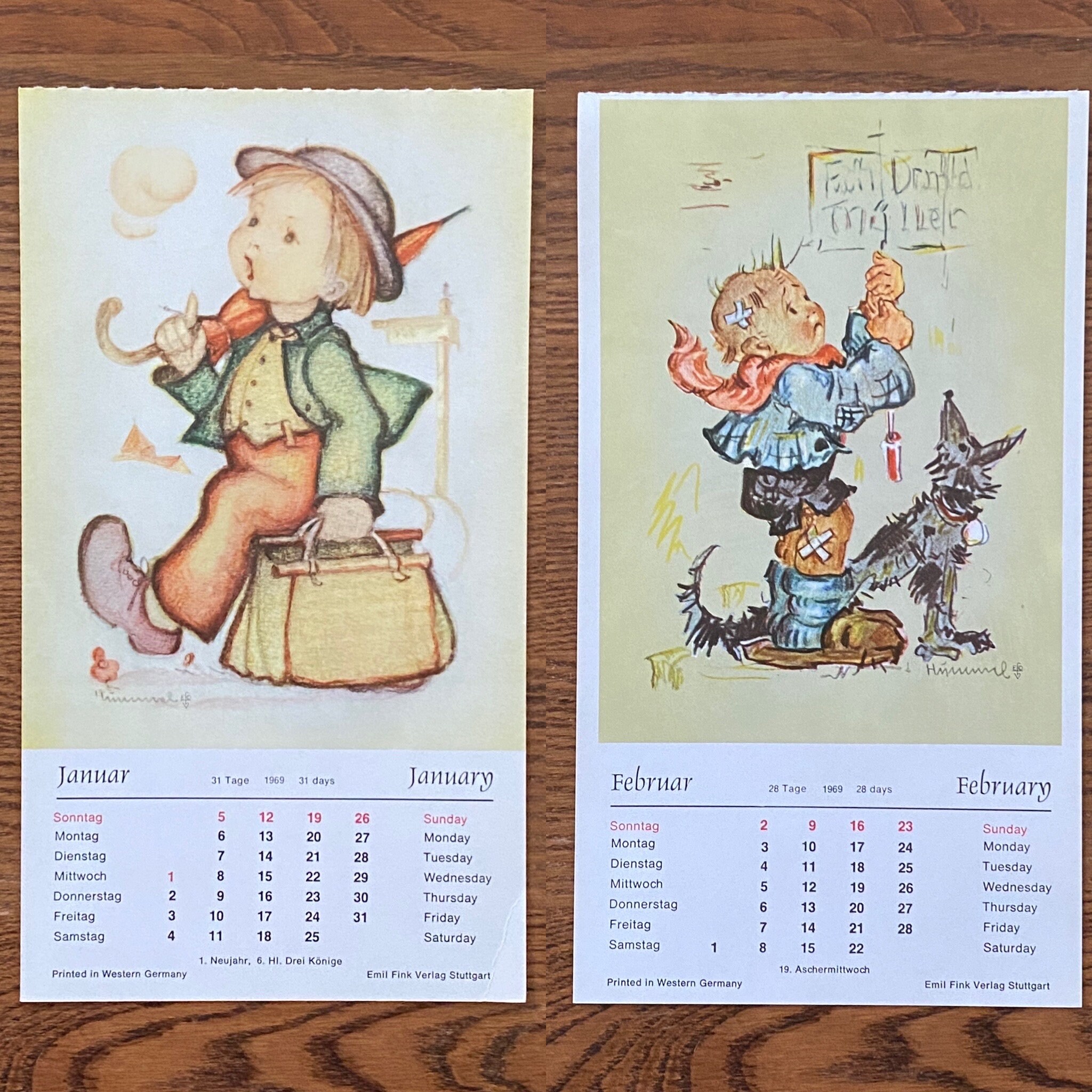 Vintage Hummel Children Postcards From 1969 Calendar - Etsy