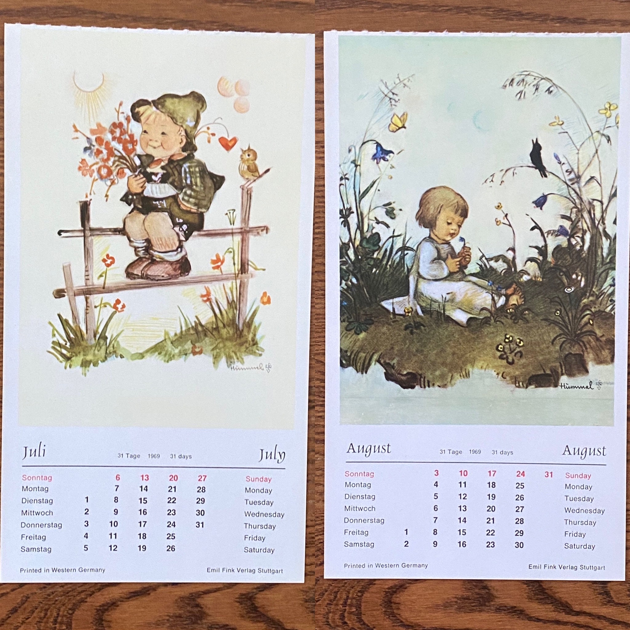 Vintage Hummel Children Postcards From 1969 Calendar - Etsy