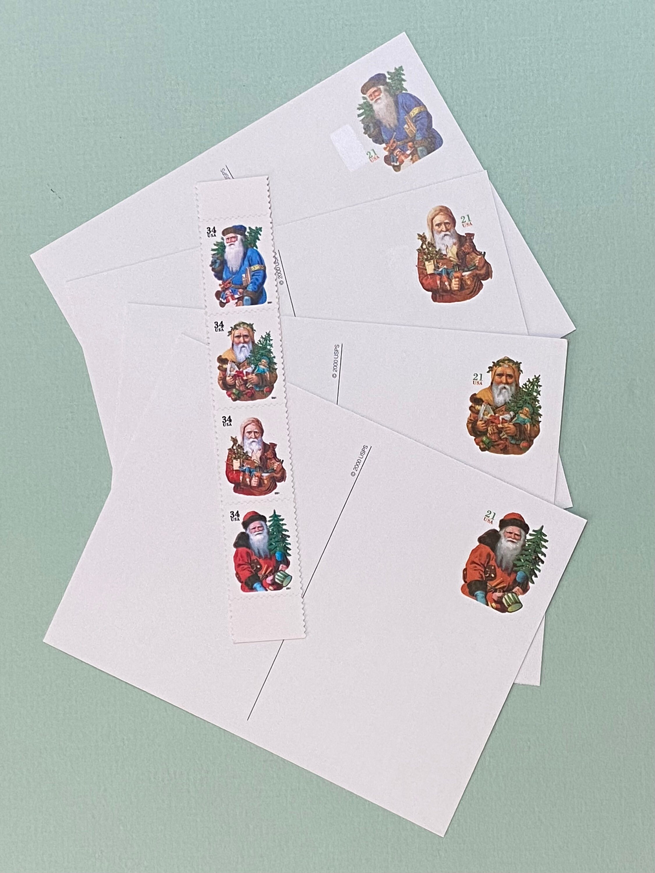 Vintage Unused Old World Santa Postcards Add More Postage to Mail Blank ...